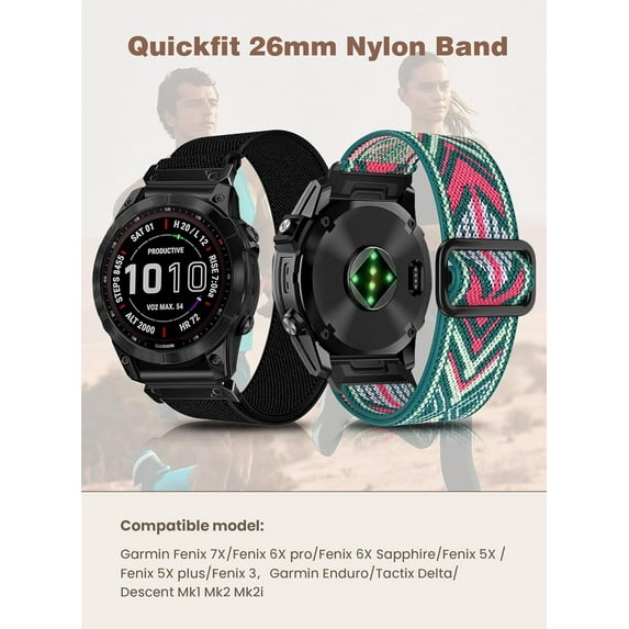 ASIASN-Quickfit-26MM-Nylon Watch Band Compatible with Garmin Fenix 8 ...