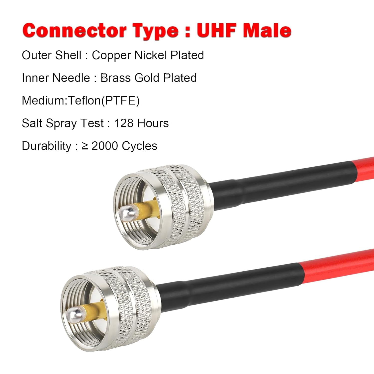 ASIASN-RG8X Coaxial Cable 10ft,CB Coax Cable,UHF PL259 Male to Male Low ...