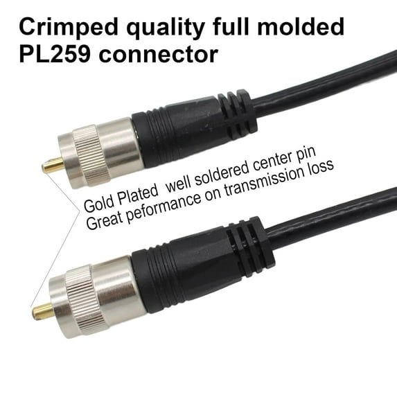 ASIASN-RG8X Jumper Cable 6ft, 2 Pack PL259 Coaxial Jumper, CB Coax ...