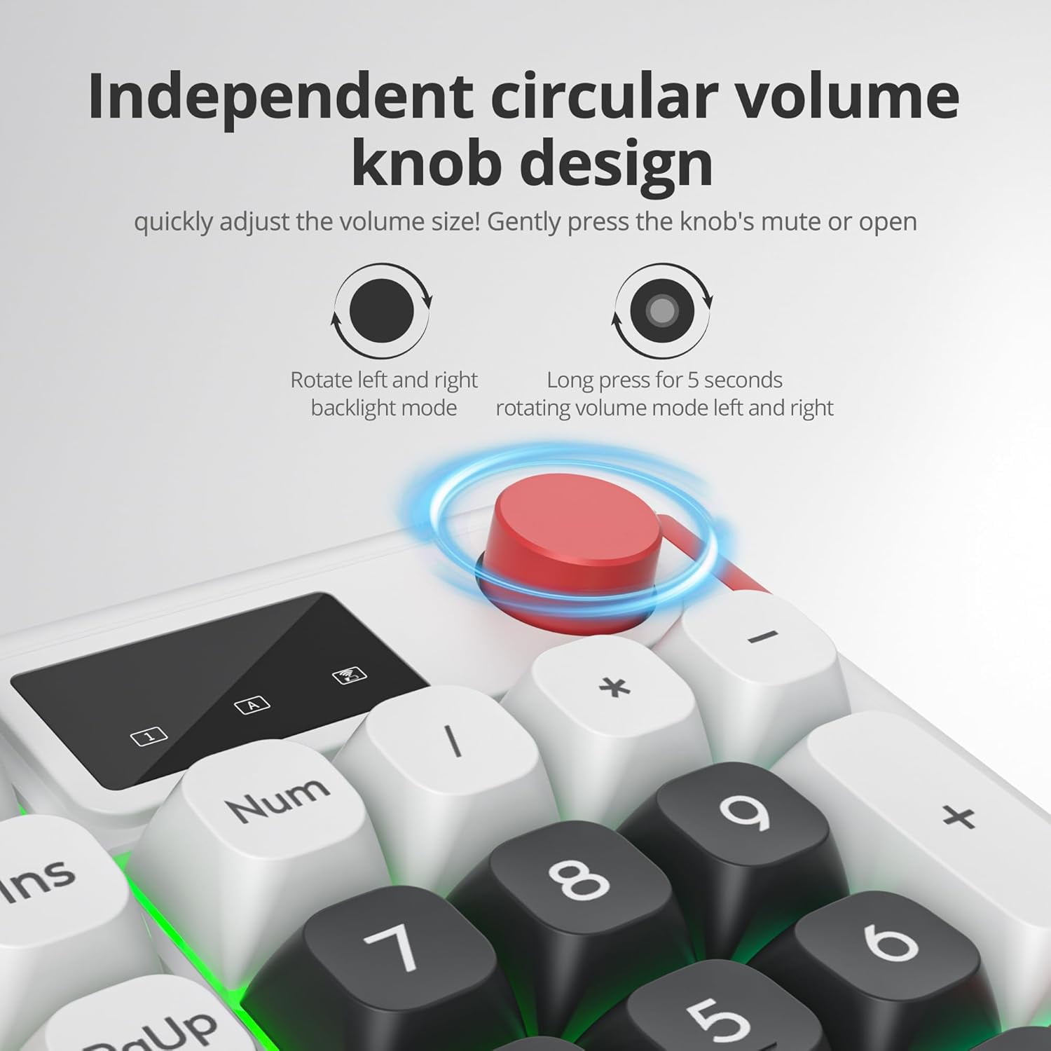 ASIASN-RGB Mechanical Feel Membrane Wireless Keyboard, Wired/Bluetooth ...