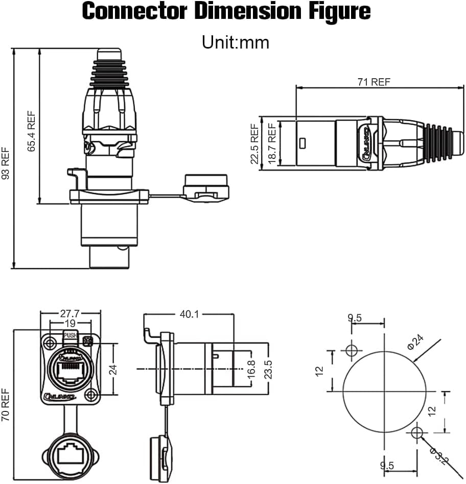 ASIASN-RJ45 Connector, Waterproof Metal Ethernet Cable Connector ...