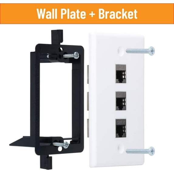 ASIASN-RJ45 Wall Plate 3 Port, 1 Gang Cat7 Keystone Wall Plate with ...