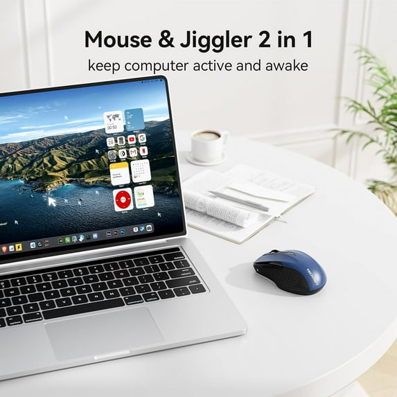 ASIASN-Rechargeable Jiggler Wireless Mouse (BT5.0/3.0 & 2.4G) 4800 DPI ...