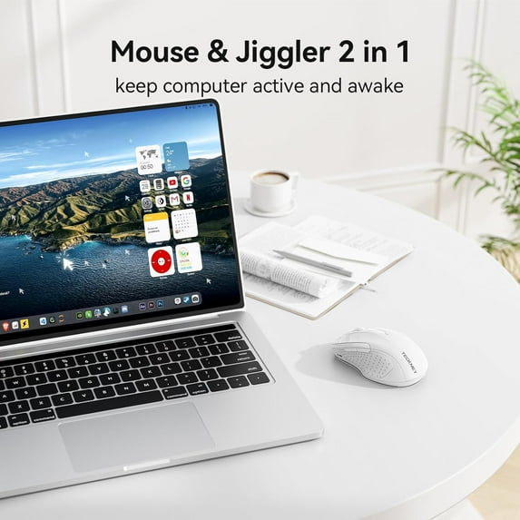 ASIASN-Rechargeable Jiggler Wireless Mouse (BT5.0/3.0 & 2.4G) 4800 DPI ...
