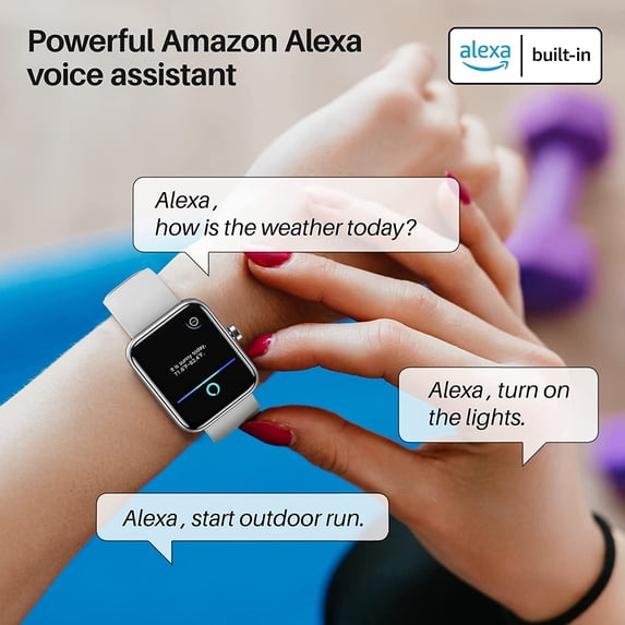ASIASN-S2 40mm Mini Smart Watch Alexa Built-in Fitness Tracker with ...