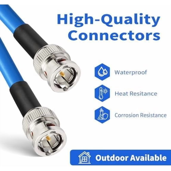 ASIASN-SDI BNC Cable 3G/6G/12G (Belden 1694A, 2ft) - Supports HD-SDI/3G ...