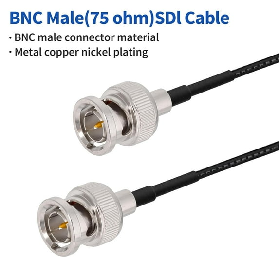 ASIASN-SDI Cable 20FT 75 Ohm BNC Male to Male RG179 Coaxial Cable for ...