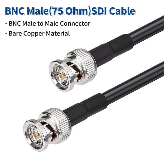 ASIASN-SDI Cable 2ft 75 Ohm BNC Male to Male RG59 Precision Video Cable ...