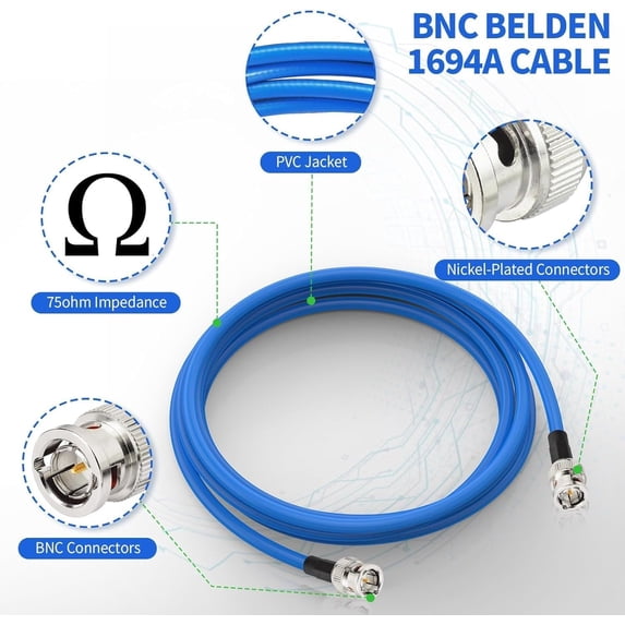 ASIASN-SDI Cable 3ft BNC Cable 3G/6G Belden 1694A,Supports HD-SDI/3G ...