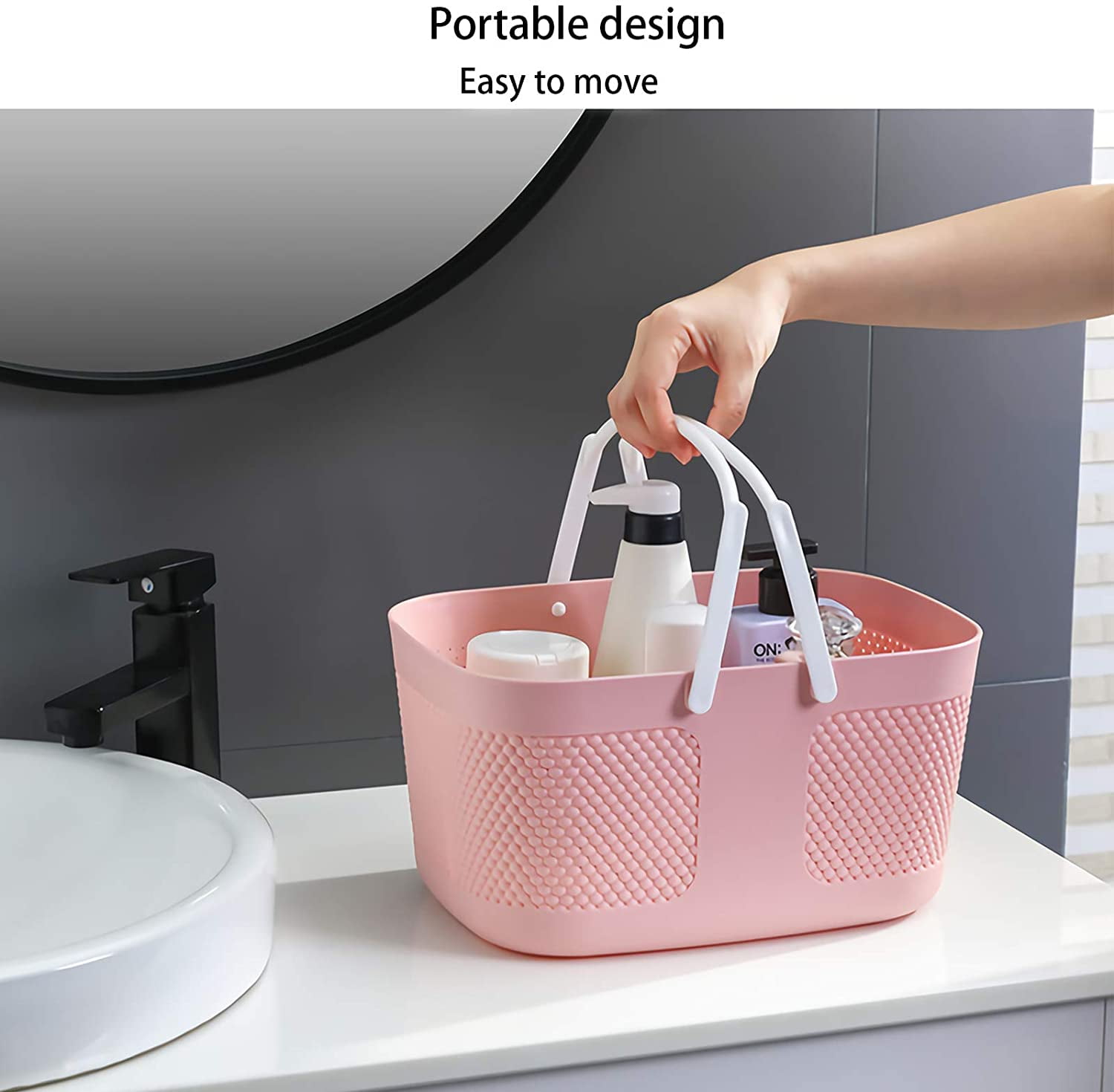 ASIASN-Shower Caddy Basket, Portable Large Capacity Thickened Plastic ...