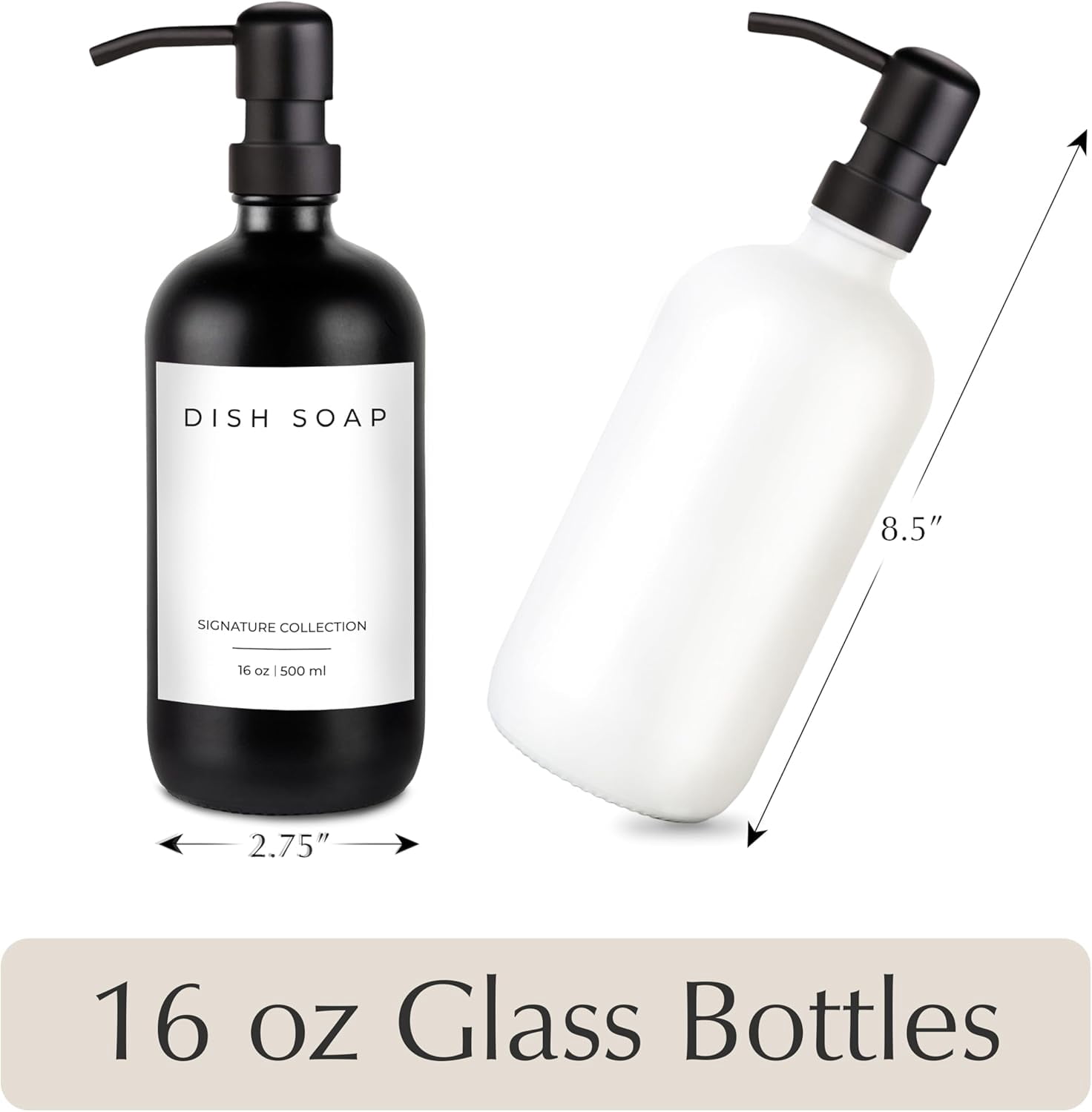 ASIASN-Soap Dispenser, Hands and Dishes Bottles, Kitchen Set, Glass ...