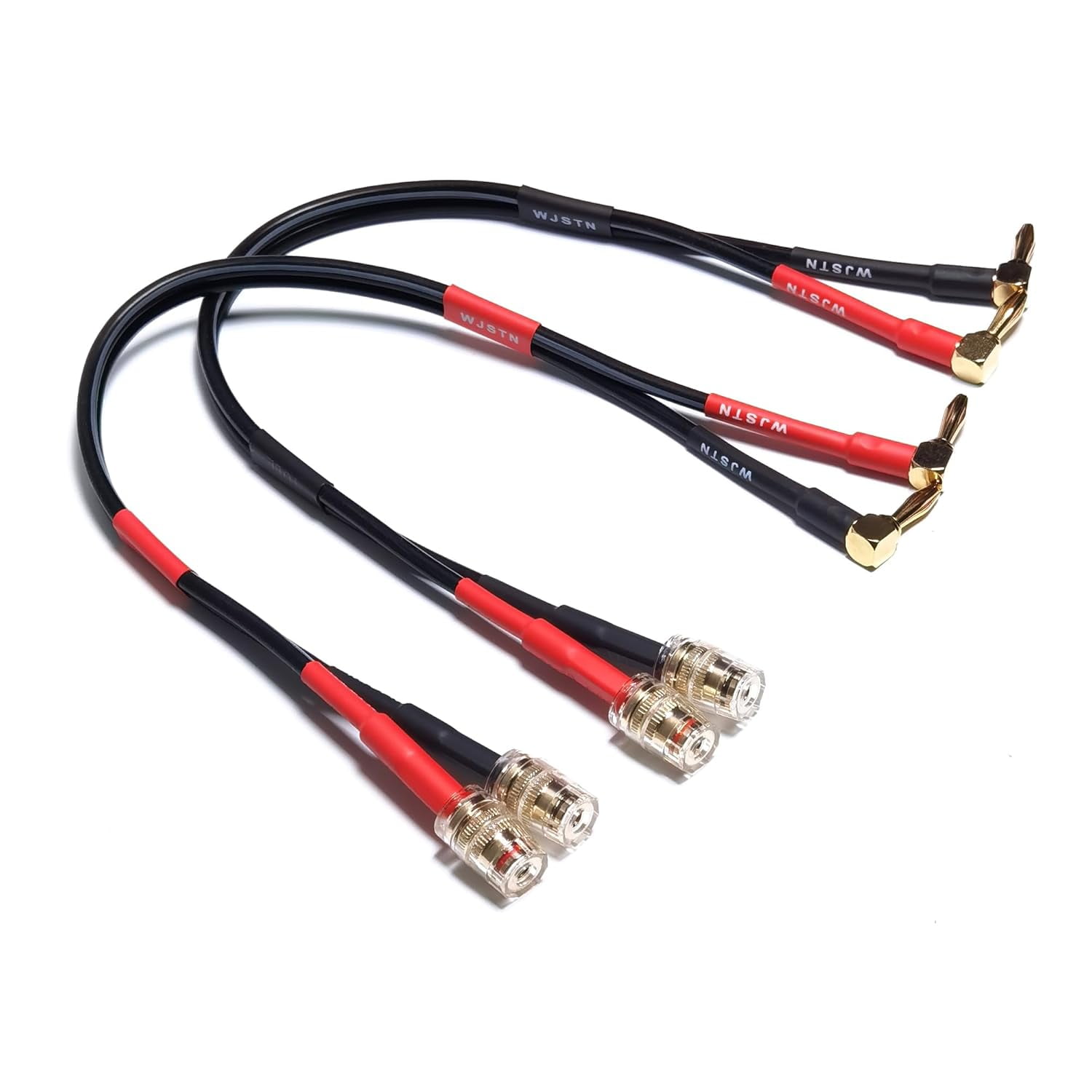 ASIASN-Speaker Cable Extension with Right Angle Banana Plugs, 12 AWG ...