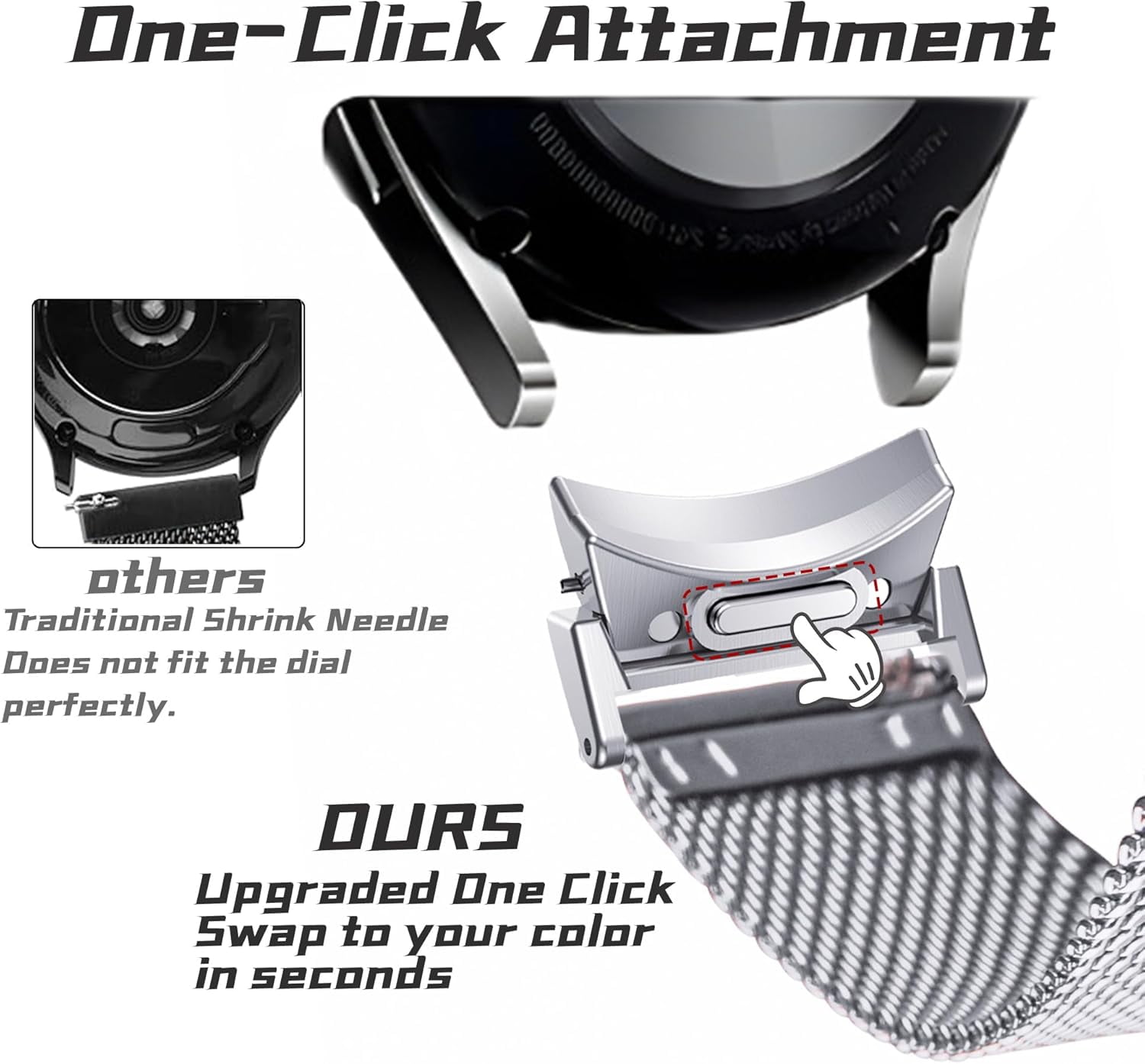 ASIASN-Stainless Steel Mesh Watch Band for Men Women, Quick Release ...