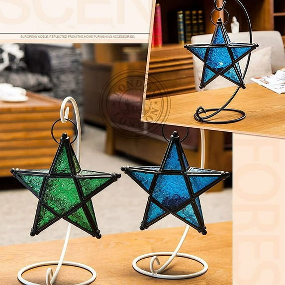 ASIASN-Star Hanging Decor Decorative Lantern Candle Holder Morrocan ...