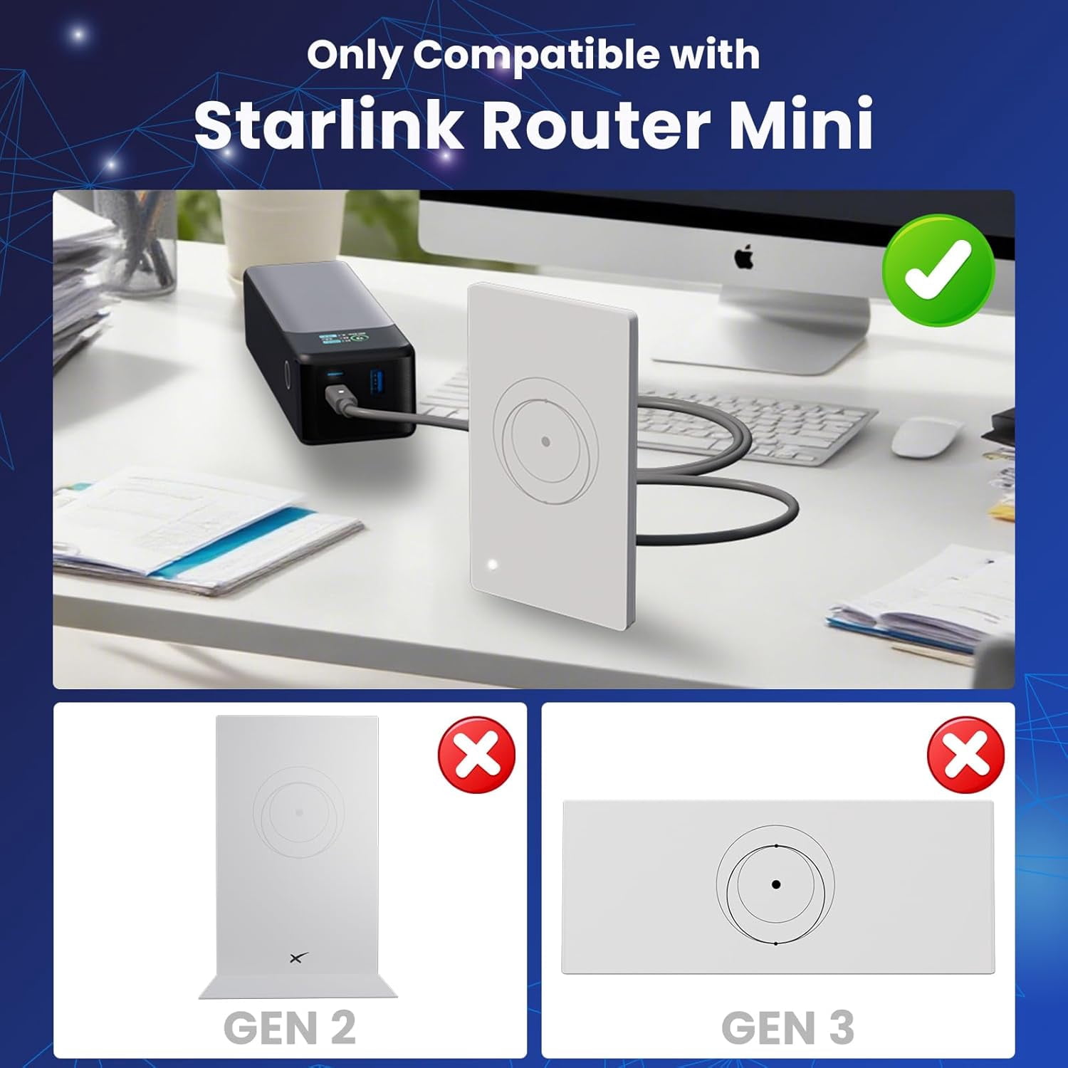 ASIASN-Starlink Router Mini Cable 2 Pack (1FT 6.5FT) USB C to DC Power ...