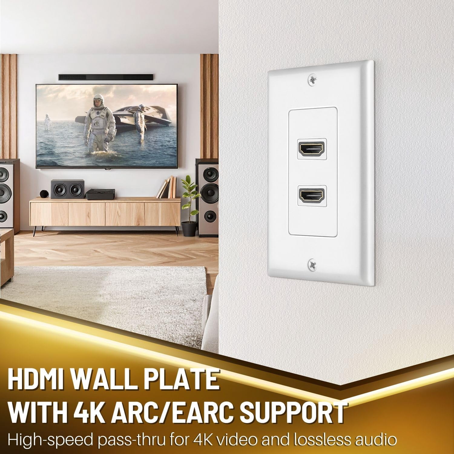 ASIASN-TNP HDMI Wall Plate - 2 Port HDMI Socket Plug Jack Outlet ...