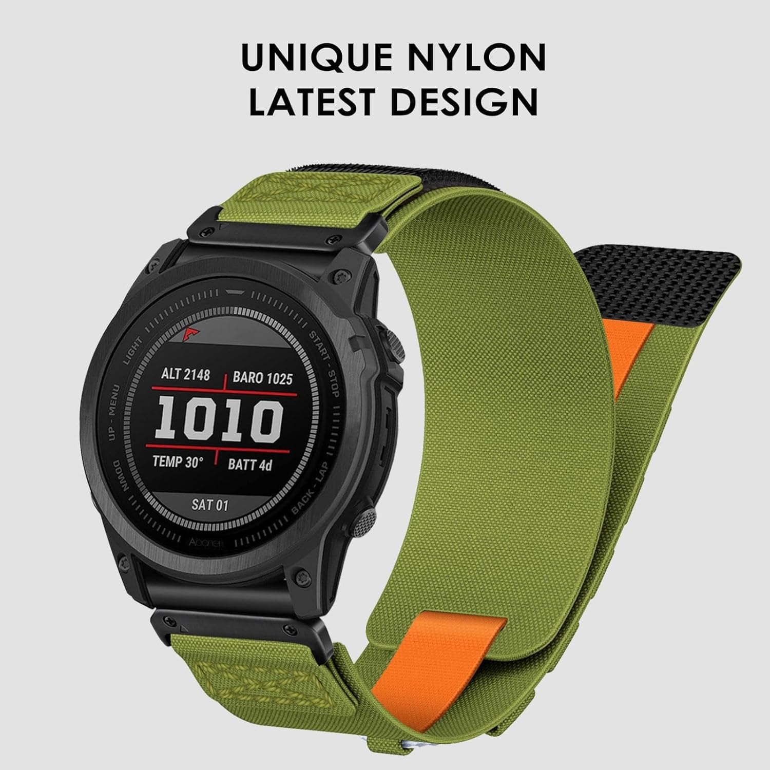 ASIASN-Tactical Nylon Hook Loop Sport Watch Bands for Garmin Fenix 8 ...