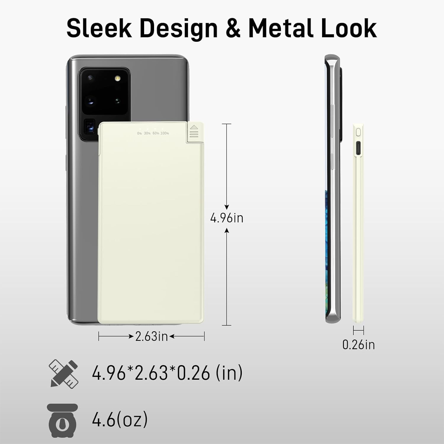 ASIASN-Thin Portable Charger with Built in USB-C Cable-5000mAh Slim ...