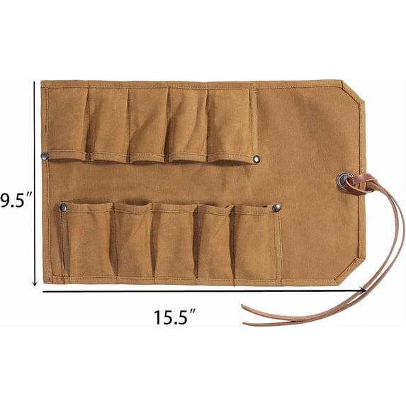 ASIASN-Tool Roll, Heavy Duty Waxed Canvas Small Tool Bag Tool Pouch for ...