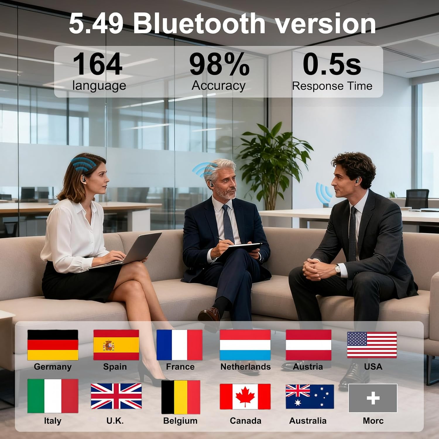 ASIASN-Translation Earbuds Real Time AI-Powered 164+ Language, 3-in-1 ...