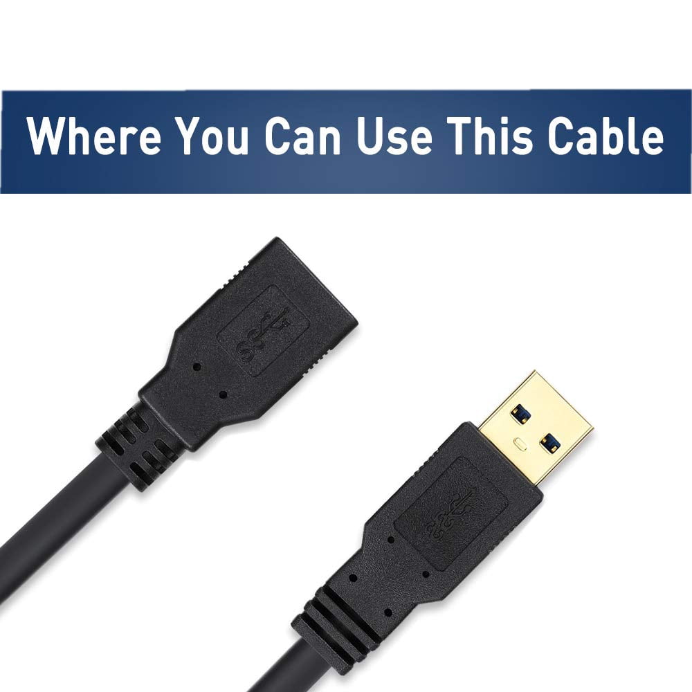 ASIASN-USB 3.0 Extension Cable 20 FT,5Gbps High Speed Data Transfer ...