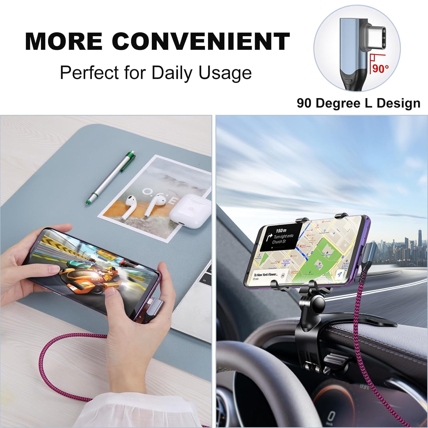 ASIASN-USB C Cable 10ft, 5-Pack Type C Fast Charging Android Charger ...