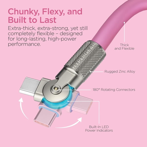 ASIASN-USB C to USB C Cable (6FT) Type-C 100W Fast Charger Cable180° USB C Rotating Connectors ...