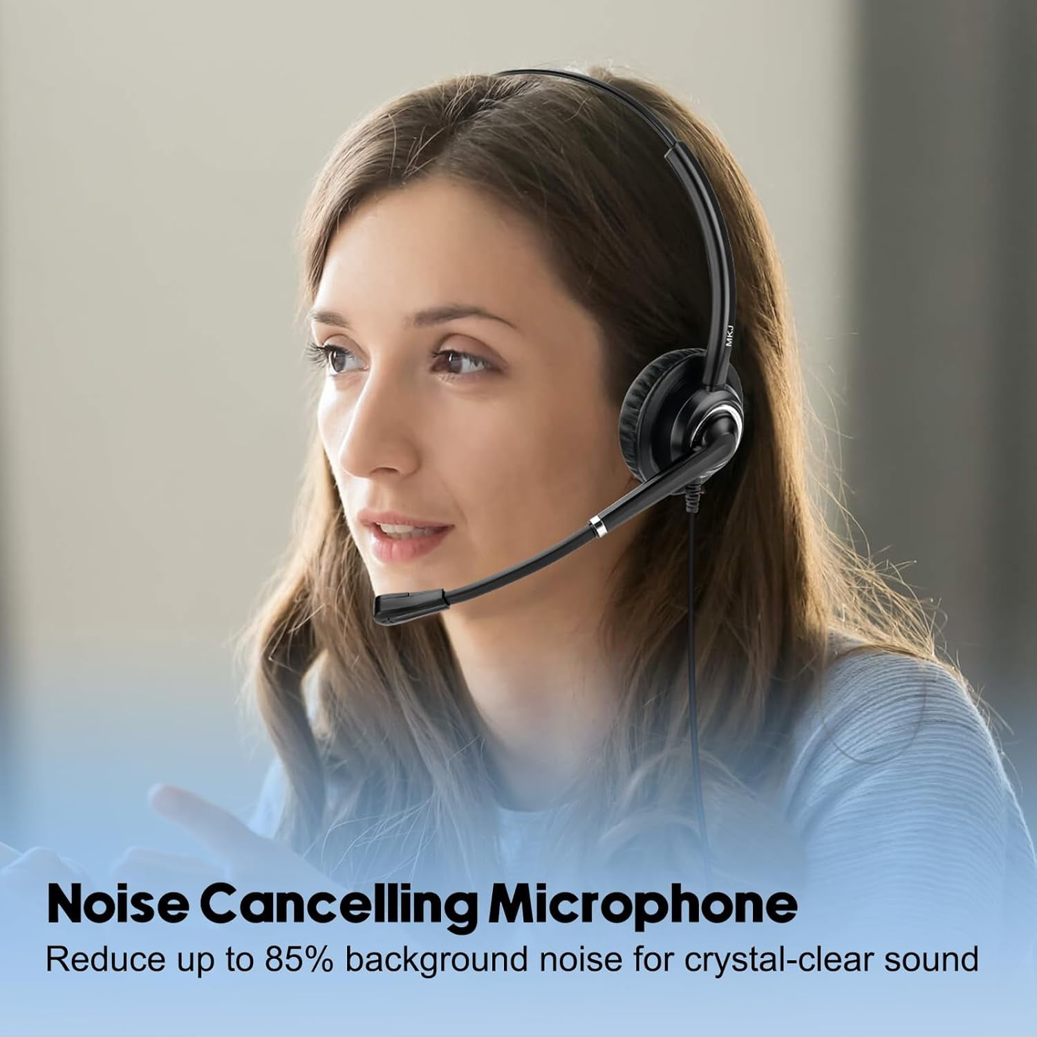 ASIASN-USB Headset with Microphone for Office Computer, Noise Canceling ...