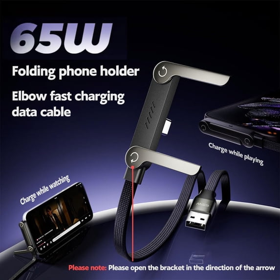 ASIASN-USB A to USB C Cable 65W Fast Charging Cable 5 FT Invisible ...