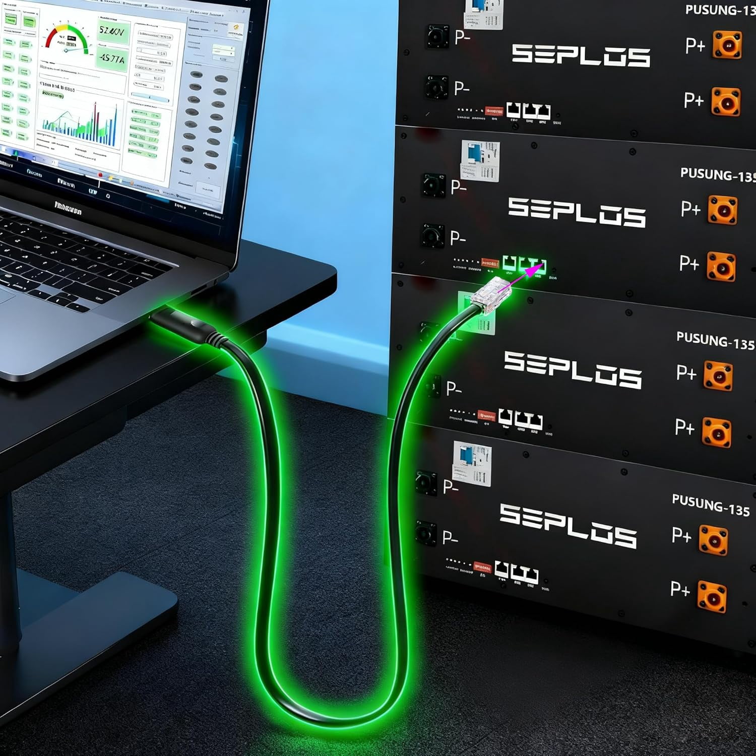 ASIASN-USB to RS485 Converter RJ45 Adapter Serial Cable for Seplos ...