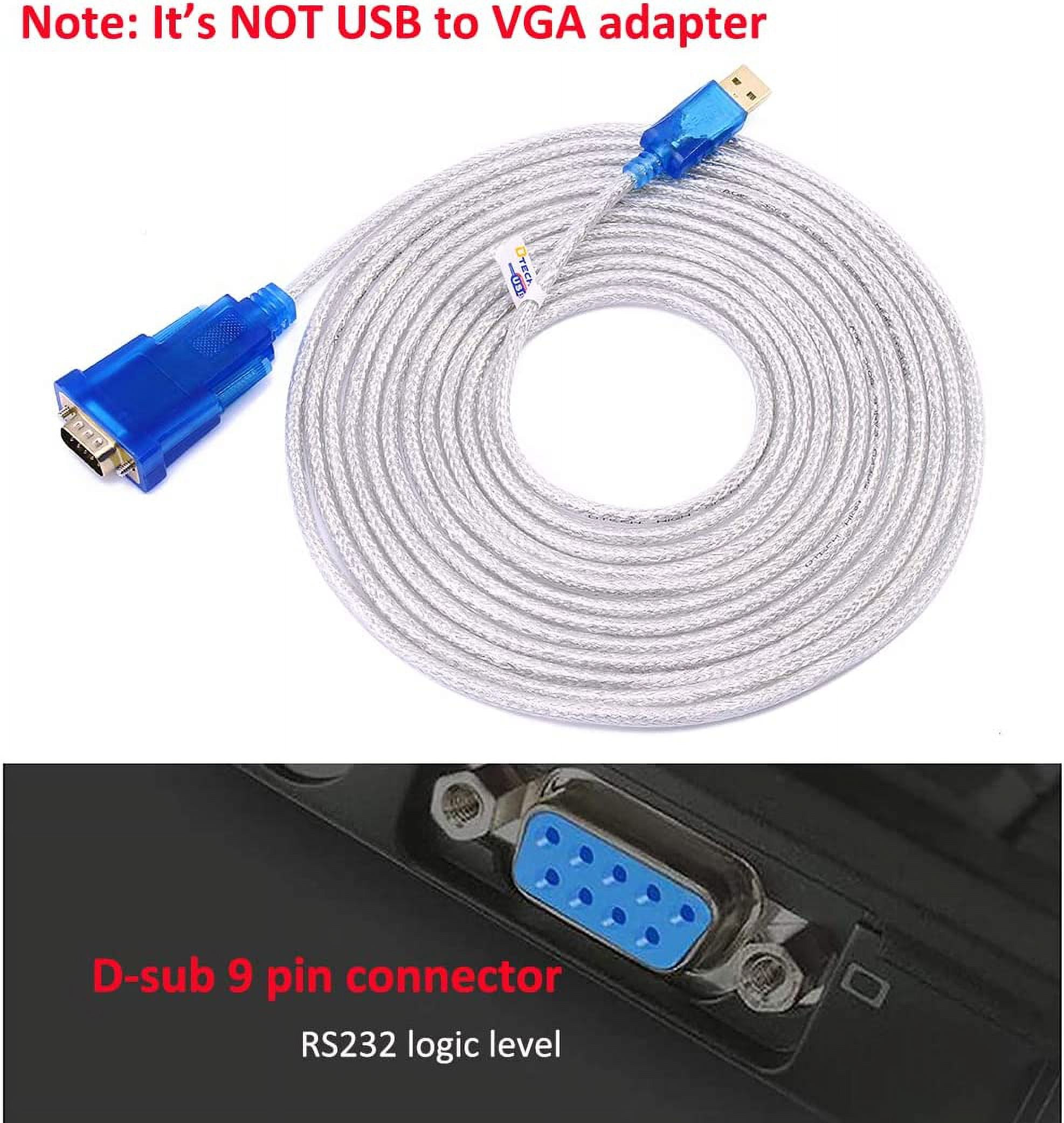 ASIASN-USB to Serial Adapter Cable with RS232 DB9 Male Port FTDI ...