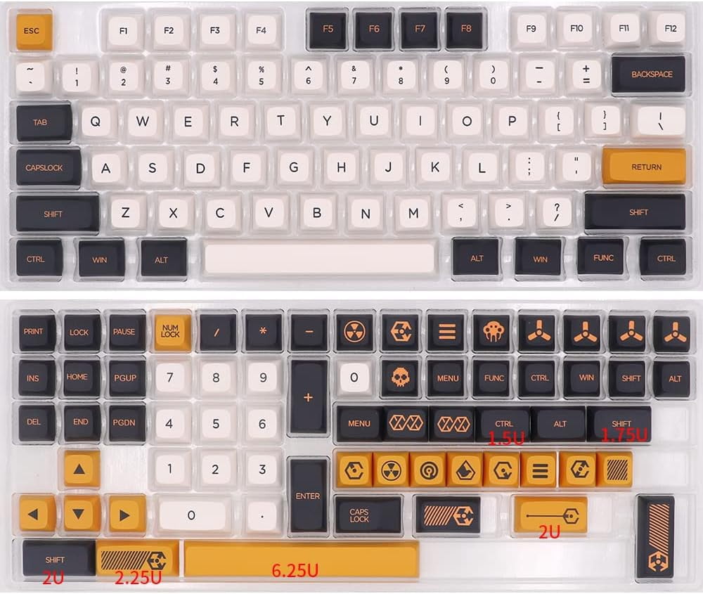 ASIASN-Virtual War Keycaps, Thermal Sublimation PBT Keycap Set, for ...