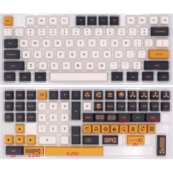 ASIASN-Virtual War Keycaps, Thermal Sublimation PBT Keycap Set, for ...