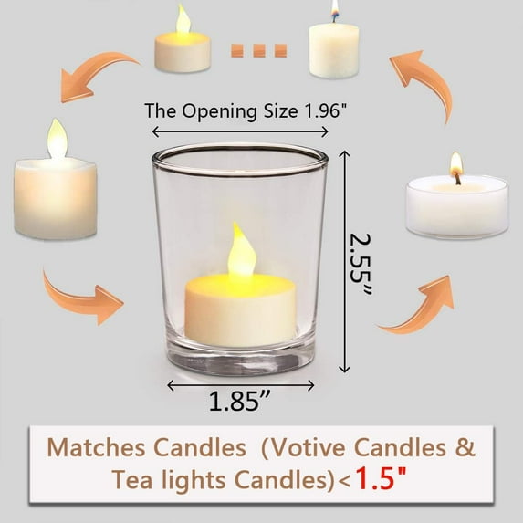 ASIASN-Votive Candle Holders Set of 12 - Glass Votives Holder - Clear ...