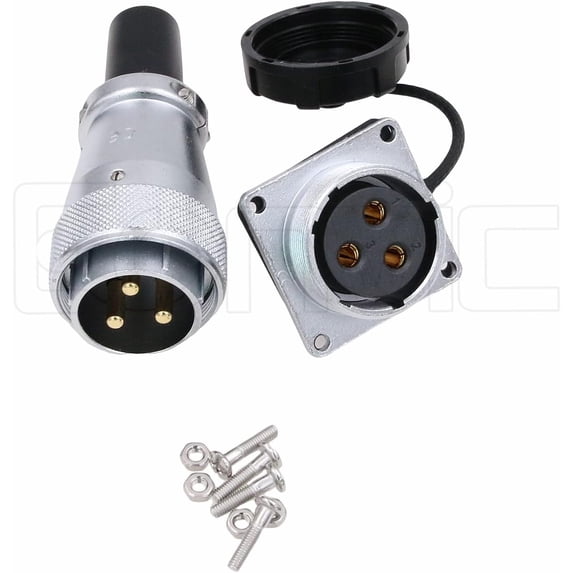 ASIASN-WEIPU WS28 3 Pin Connector Waterproof IP67 Metal Male Plug ...