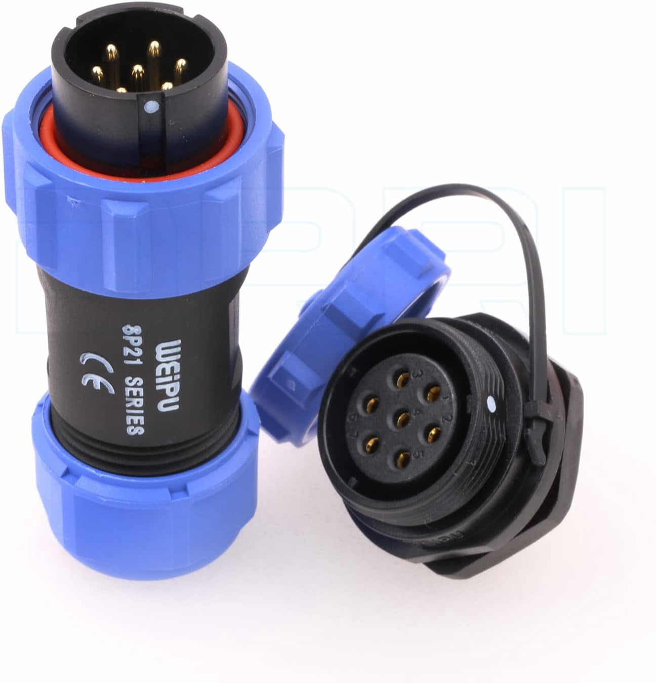 ASIASN-Weipu Threaded Coupling SP21 7Pin Rear-nut Mount Waterproof ...