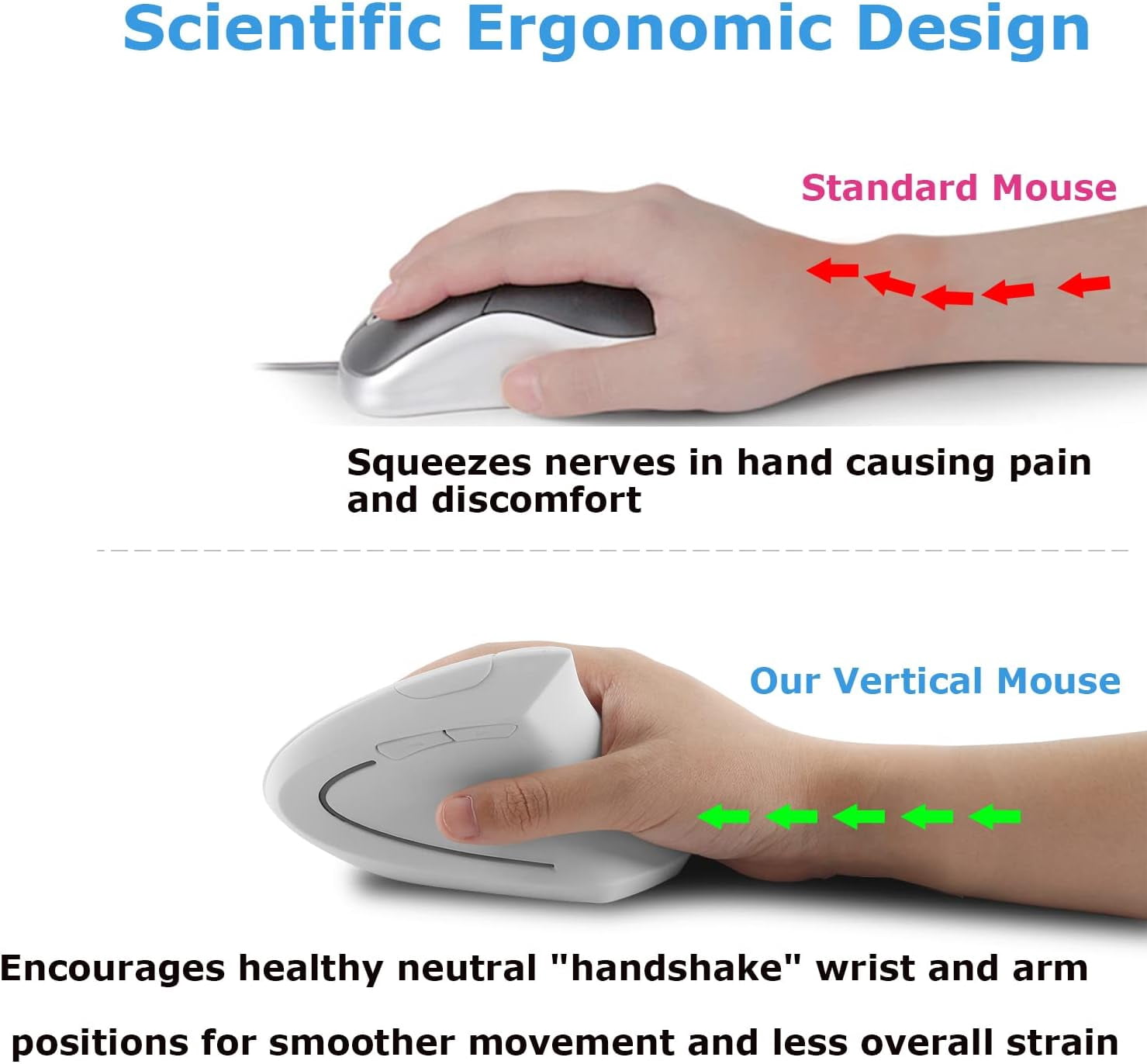 ASIASN-Wireless Mouse Ergonomic Vertical Ergo High Presion Optical ...