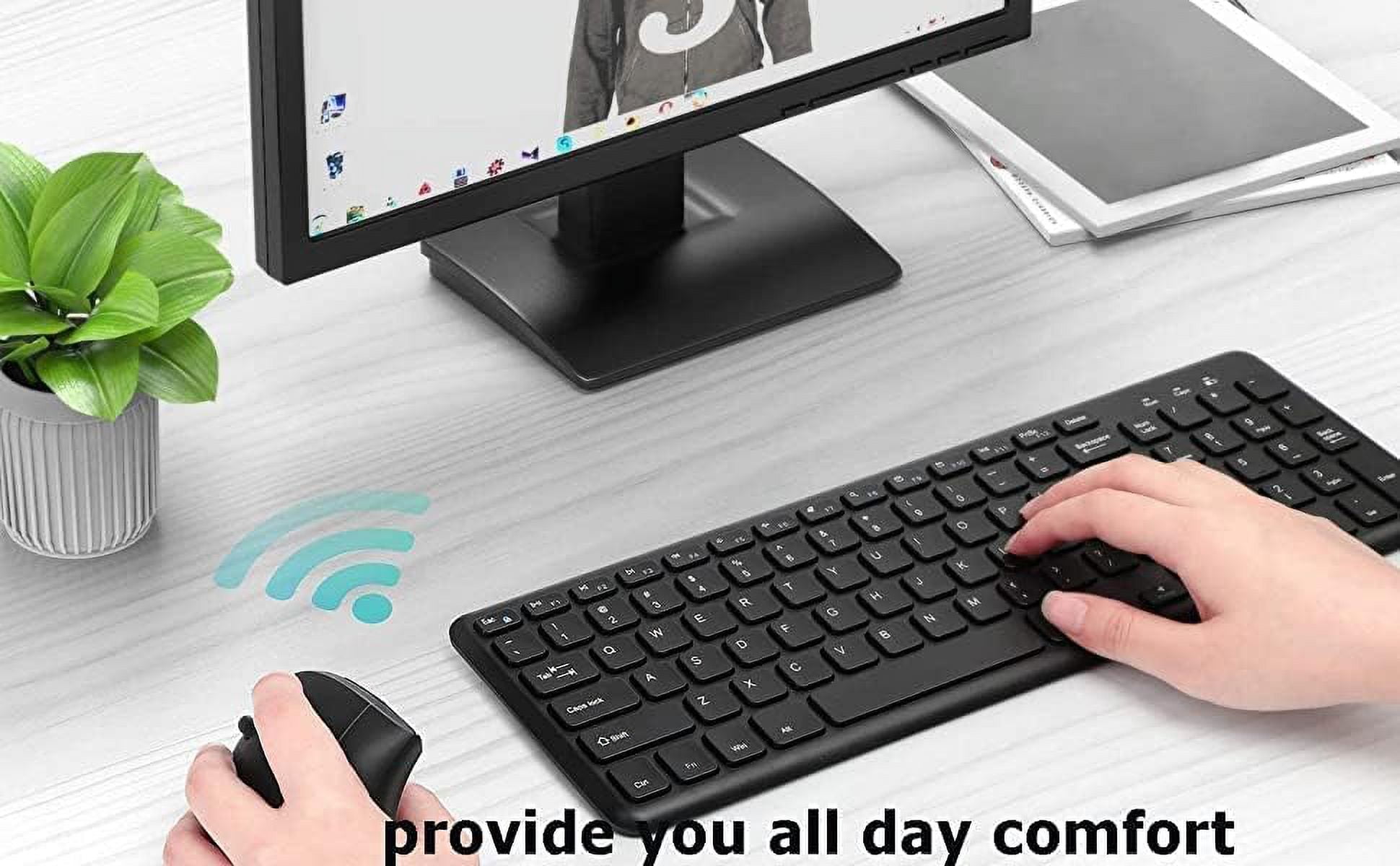 ASIASN-Wireless Mouse Ergonomic Vertical Left-Handed Mouse Ergo LED ...