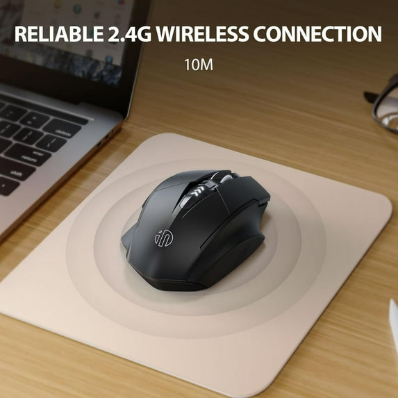 ASIASN-Wireless Mouse for Laptop Rechargeable, Upgraded Visible Battery ...
