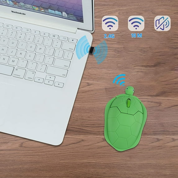 ASIASN-Wireless Turtle-Shaped Mouse, 2.4G Optical Computer Mouse, 3 ...