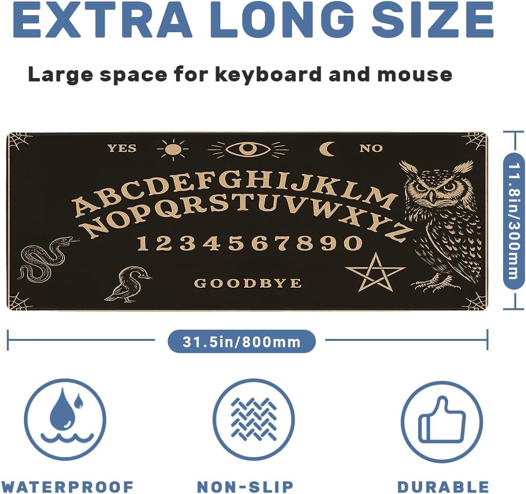 ASIASN-Witchy Desk Mat Gaming Mouse Pad Eye Moon Star Snake Owl Design ...