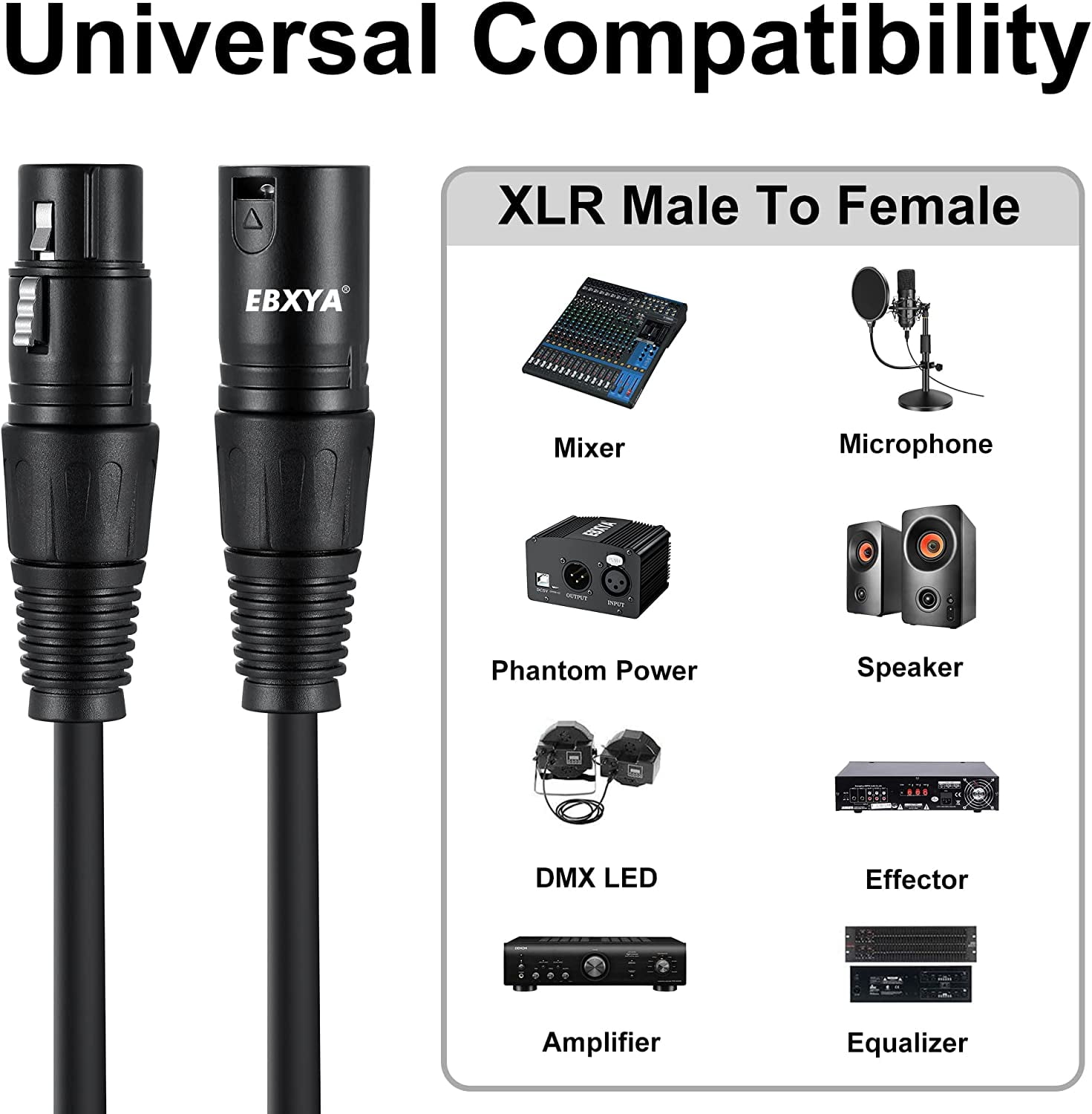 ASIASN-XLR Cable 3 Ft 4 Pack, Premium XLR Male to Female Microphone ...