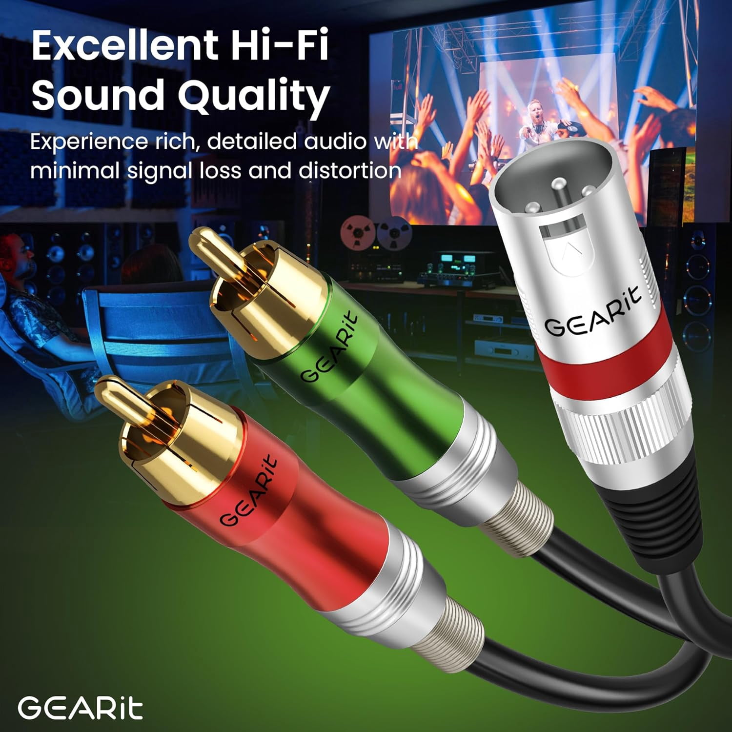 ASIASN-XLR Male to 2 RCA Male Y-Splitter Cable (10ft) Dual 2 RCA to 1 ...