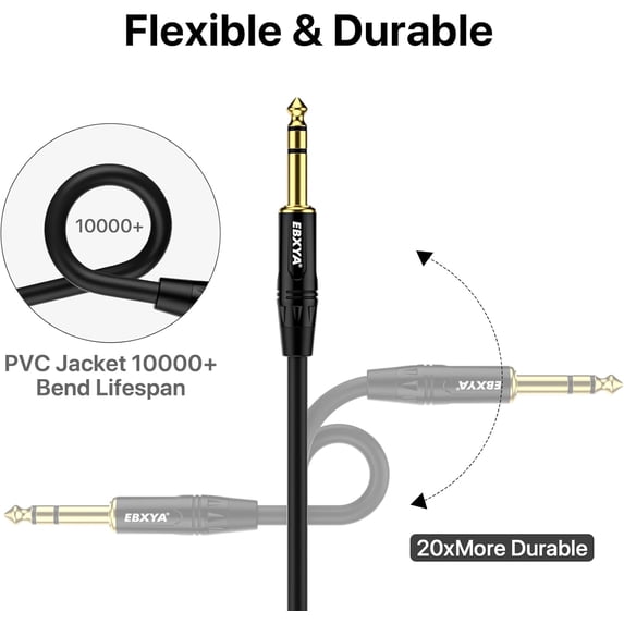 ASIASN-XLR Male to 1/4 Inch TRS - Balanced XLR Microphone Cable to 6 ...