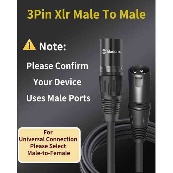 ASIASN-XLR Male to Male 10Ft 2 Pack,Professional Balanced Microphone ...