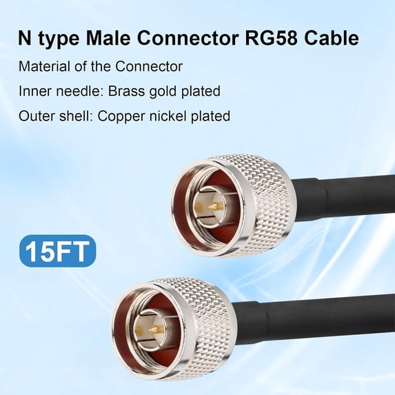 ASIASN-XRDS-RF N Male to N Male Cable 15FT, RG58 50 Ohm Coax Extension ...
