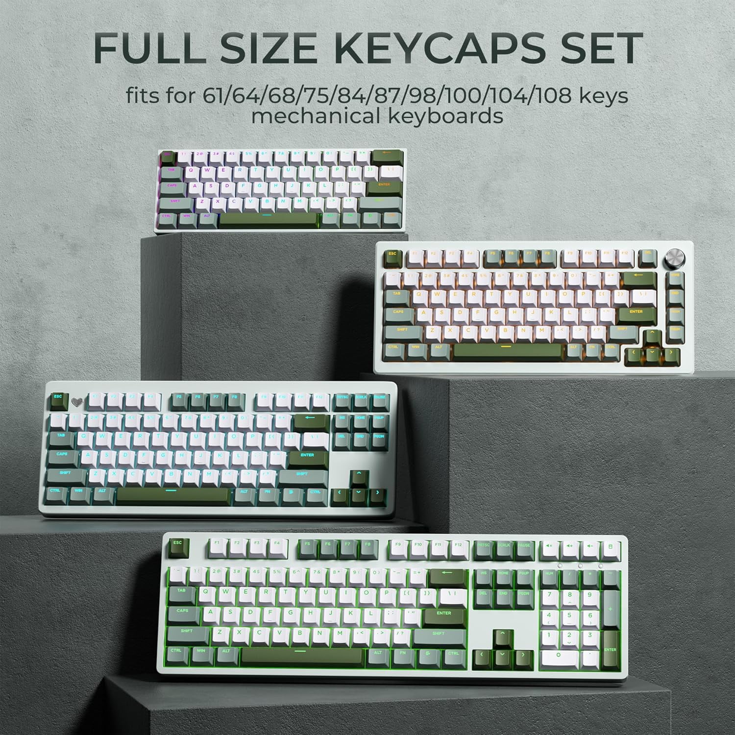 ASIASN-XVX Shine Through Keycaps -133 Keys Cherry Profile Double Shot ...