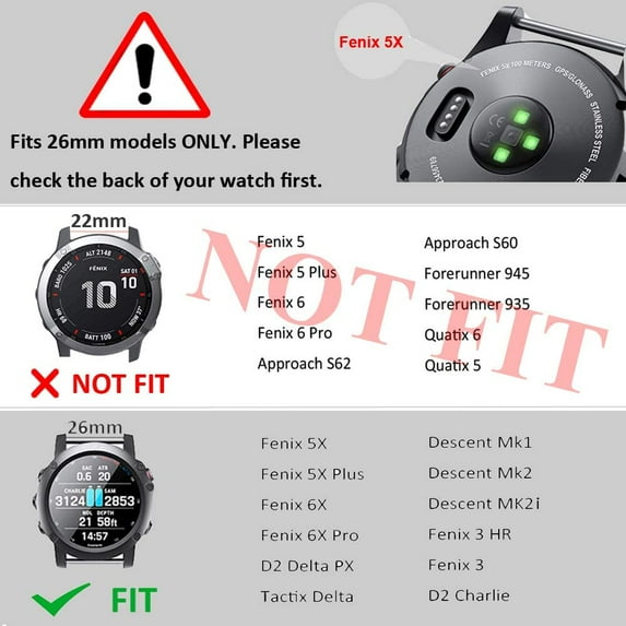 ASIASN-for Fenix 7X/Fenix 6X/Fenix 5X/Fenix 8 51mm Watch Band 26mm ...