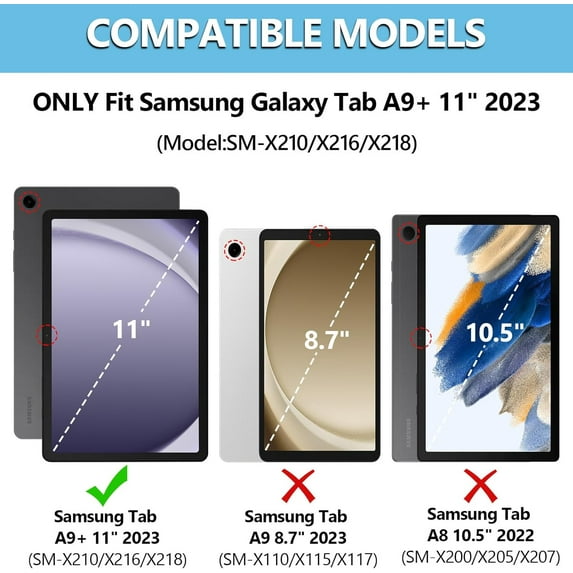 ASIASN-for Galaxy Tab A9 Plus Case with Keyboard, Samsung A9 Plus ...