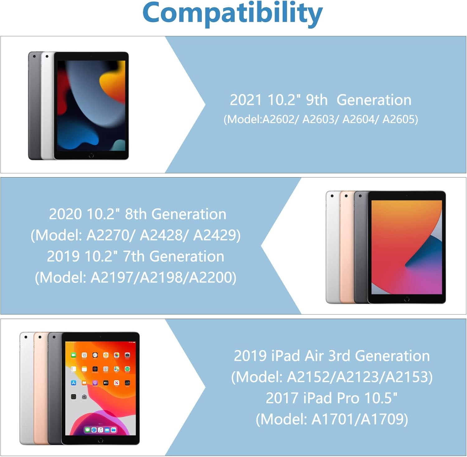 ASIASN-iPad 9th Generation Case with Keyboard 10.2 Inch - Detachable ...